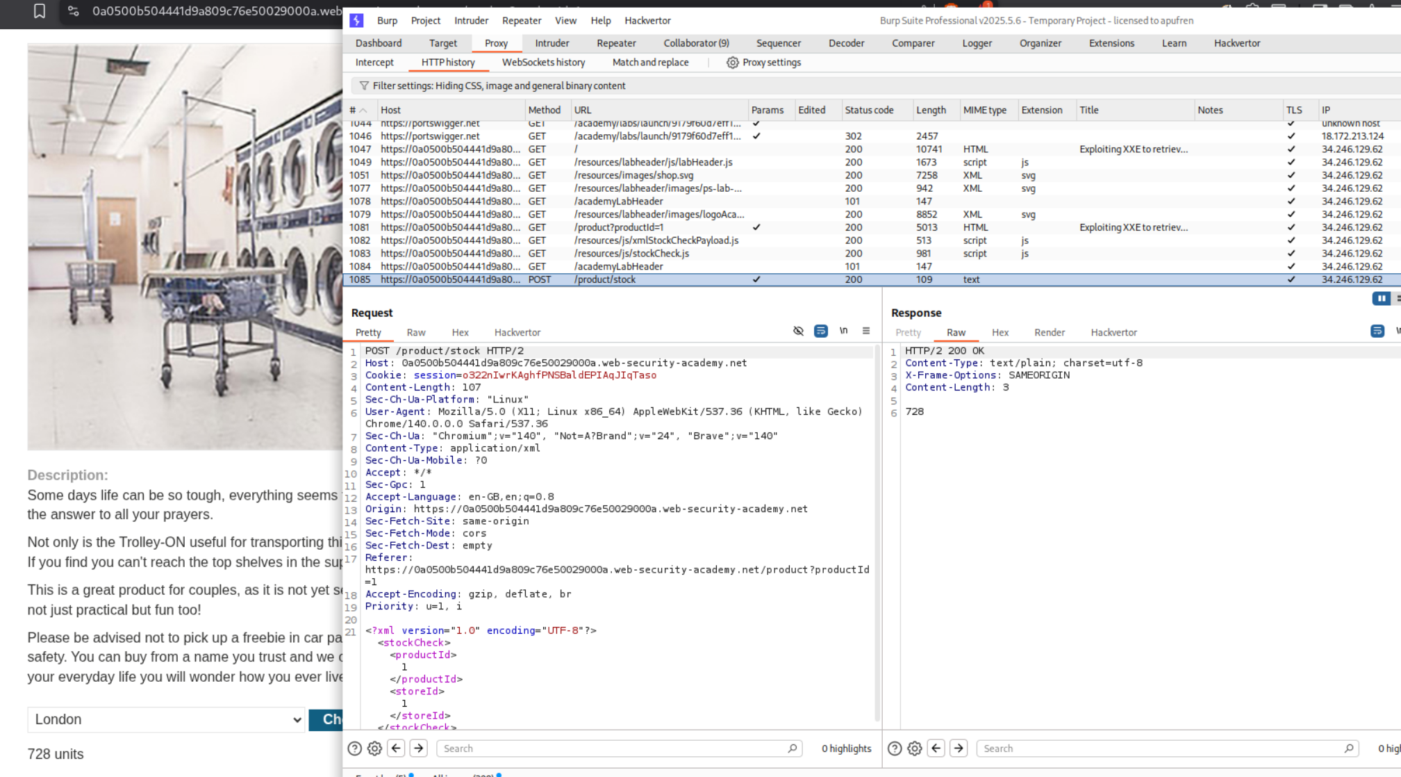 Walkthrough - XXE Portswigger labs | Yash's CyberSec blog